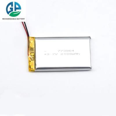 China High Capacity 3.7V  773864 3.7V Li-Polymer Batteries Lipo Cell 2100mAh Li Ion Polymer Rechargeable For Mobile Device for sale