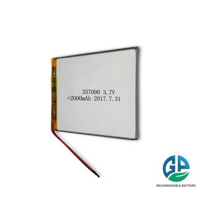 China High Capacity Li Ion Polymer Battery Pack 2500mAh Li-Polymer Battery 3.7v 357090 For Tablet for sale