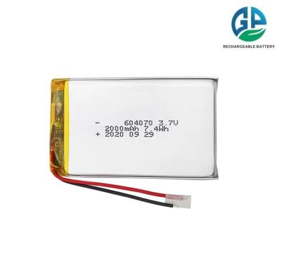 China High Discharge Rate Battery 30C Max60C Rechargeable 604070 2000mAh 3.7V Li-Polymer Battery For Ordering Machine for sale
