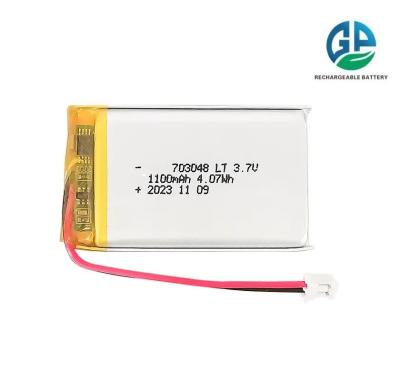 China KC IEC62133 Approve 3.7V 1100mAh 703048 Low Temperature Lipo Battery Rechargeable Battery Pack  Li-Polymer Battery for sale
