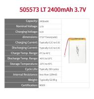 China 505573 3.7V 2400mAh Lithium Polymer Battery Pack for Digital Devices for sale
