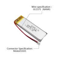 China 602055 600mAh KC IEC62133 Approved Lithium Polymer Battery Rechargeable Battery Pack for sale