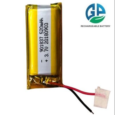 China 3.7v 520mah KC Approved Li Polymer Battery  Battery 3.7V Mini Rechargeable Battery LP901837 for sale