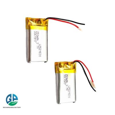 China IEC62133 KC Approved Polymer Rechargeable Lipo 521630 250mah 3.7v Lithium Battery for sale