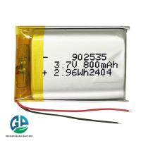 China 902535 Model 3.7V 800mAh Lithium Polymer Battery Pack Rechargeable LiPo Battery for sale