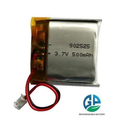 China KC CB IEC62133 Approved  Rechargeable 3.7v Lithium Polymer Battery 500mah 902525 Li Polymer Battery for sale