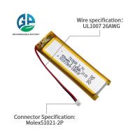China KC Approved 850mAh 3.7V Lithium Polymer Battery Rechargeable LiPo Battery for Beauty Devices for sale