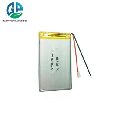 China Rechargeable Lithium Polymer Battery Cell 655081 3.7v 3200mah Rechargeable Li Ion Battery Pack For Drone for sale
