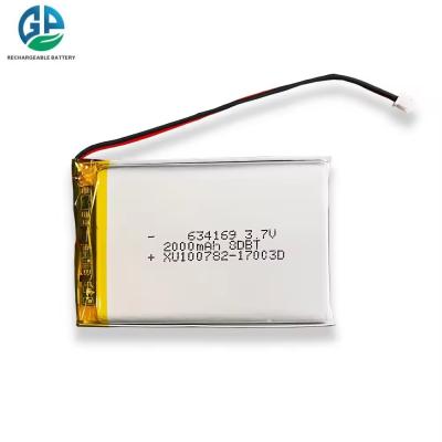 China High Discharge Rate Battery 30C Max60C Rechargeable 634169 2000mAh 3.7V Li-Polymer Battery For Electric Folklifts for sale