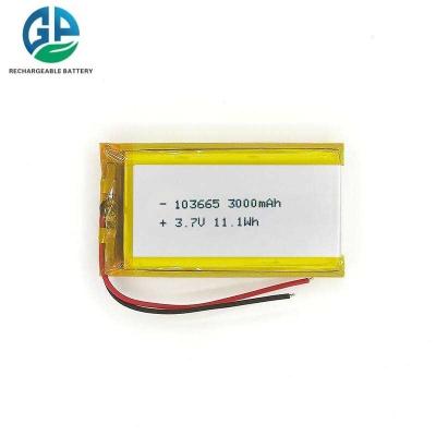 China KC Approved 3000mAh 103665 Model Lithium Polymer LiPo Rechargeable Battery for Small Home Appliances for sale