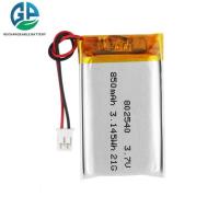 China 3.7v 802540 850mah 25c Lipo Rechargeable Battery Quality Lithium Polymer Batterie Lithium Polymer KC Certified Battery for sale