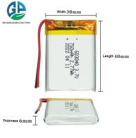China High Discharge Rate 30C Max60C Rechargeable 750mAh Lithium Polymer Battery 603040 LiPo Battery for sale