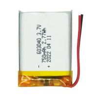 China High Discharge Rate 30C Max60C Rechargeable 750mAh Lithium Polymer Battery 603040 LiPo Battery for sale