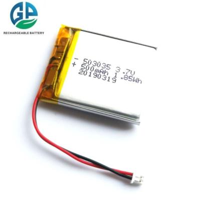 China KC Approved 503035 Lipo Battery 3.7V 500mAh Lithium Polymer Rechargeable Battery for Beauty Devices for sale