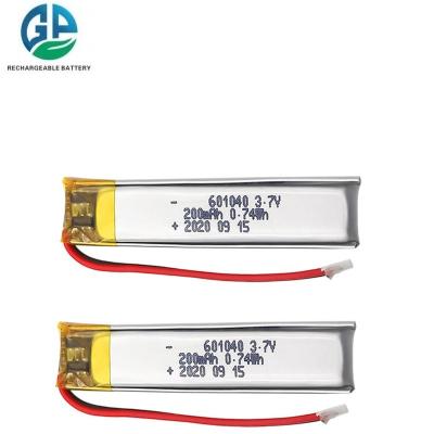 China KC Rechargeable 601040 200mAh 3.7V Factory Wholesale Rechargeable Lihitum Polymer Battery Cell for sale
