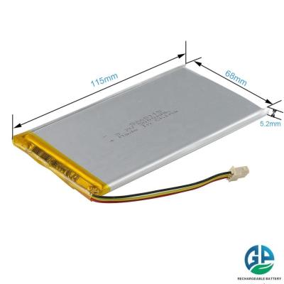 China 5000mAh 3.7V Li Polymer Battery 5268115 Lithium Polymer Battery Pack for Power Bank for sale