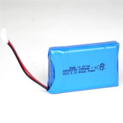 China 7.4V 1000mAh 503759 Lipo Battery Lithium Polymer Battery Pack for Medical Devices for sale