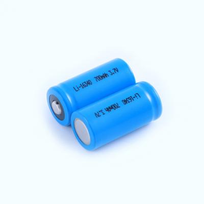 China ICR16340 Lithium Ion Battery 3.7V 700mAh with 500 Cycle Life for Flashlights and Toothbrushes for sale