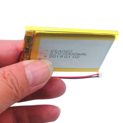 China 3.7V 2000mAh 654060 LiPo Battery with 500 Cycles for Bluetooth Speaker for sale