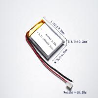 China UN38.3 Certified 1000mAh 3.7V Lithium Polymer Battery Pack Rechargeable Lipo Battery for sale