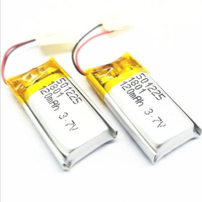 China 3.7V 120mAh 501225 Lithium Polymer Battery Pack for Bluetooth Headsets and Digital Devices for sale