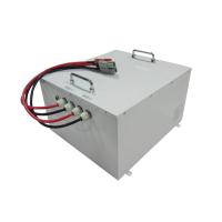China Rechargeable 48V 50Ah LiFePO4 Forklift Battery Pack for AGV Trucks with BMS and LED Display for sale
