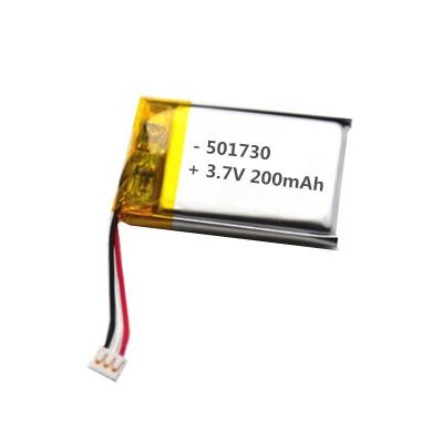 China 3.7V 200mAh 501730 Lithium Polymer Battery for Electronic Toys and Digital Devices for sale