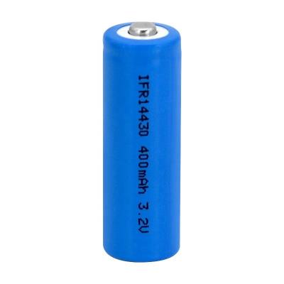China LFP Solar Light Battery 3.2V 400mAh LiFePO4 IFR14430 with 2000 Cycle Life and CB IEC Approval for sale