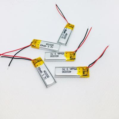 China 3.7V 90mAh 401030 Li Polymer Battery for Smart Devices with 500 Cycle Life for sale