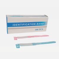 China Blue, Pink, White, Black Non - Toxic PVC Film ID Bracelets For Infant, Adult WL12018 for sale