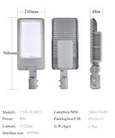 China Smart LED Street Lights 50W-200W AC100-277V IP65 Rated with 120-145LM/W Efficiency for sale