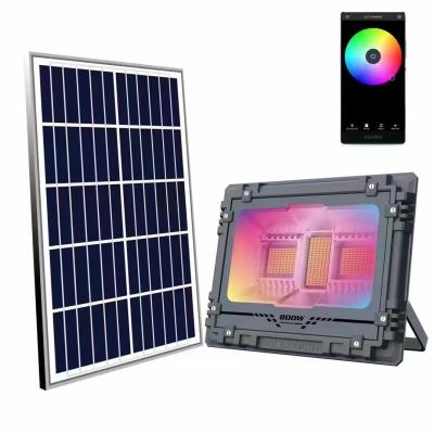 China 60W-800W LED Solar Flood Light with Remote Control, 48000mAh Battery & RGB Color Options for Outdoor Lighting for sale