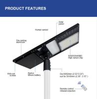 China 50W Human Body Sensing LED Solar Street Light with Die-Cast Aluminum Housing, 12.8V/30AH Battery, 6-9m Installation Height for sale