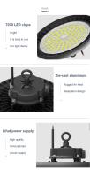 China Workshop LED UFO High Bay Light 100W 150W 200W with 19500-41600 Lumens for Garage Industrial Lighting for sale