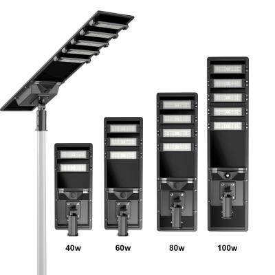 China 100W Waterproof Solar Street Light with Remote Control - 11000lm Output & 12.8V/48AH LiFePo4 Battery for sale