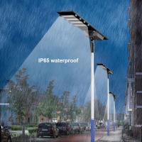 China 100W Waterproof Solar Street Light with Remote Control - 11000lm Output & 12.8V/48AH LiFePo4 Battery for sale