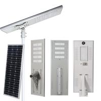 China UNIKE Integrated Solar Street Light 30W-120W LiFePO4 Battery Outdoor Parking Lot Warm White for sale