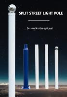 China 2m 2.5m 3m Galvanized Steel Split Type Light Pole with 50-200 Micron Zinc Coating for sale
