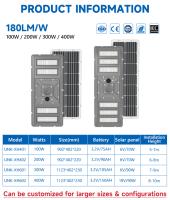 China UNIKE Double Head Solar Garden Light 100W 400W Motion Sensor IP65 Outdoor Pathway Lighting for sale