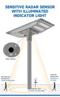 China UNIKE Double Head Solar Garden Light 100W 400W Motion Sensor IP65 Outdoor Pathway Lighting for sale
