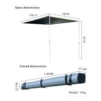 China Pull Out Retractable Car Awning Tent 250x200 cm Waterproof Aluminum Alloy for Camping for sale