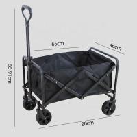 China 5 Inch Rubber Wheels Folding Beach Wagon 200lbs Capacity Outdoor Camping Utility Cart for sale