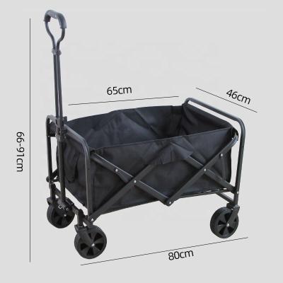 China 5 Inch Rubber Wheels Folding Beach Wagon 200lbs Capacity Outdoor Camping Utility Cart for sale