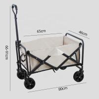China 5 Inch Rubber Wheels Folding Beach Wagon 200lbs Capacity Outdoor Camping Utility Cart for sale