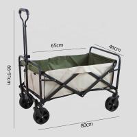 China 5 Inch Rubber Wheels Folding Beach Wagon 200lbs Capacity Outdoor Camping Utility Cart for sale