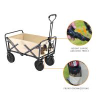 China Double Oxford Cloth Folding Wagon Cart 150KG Load Capacity 80L Outdoor Utility Cart for sale