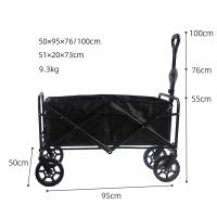 China Customizable Steel Folding Wagon Cart 100KG Load Capacity Detachable Double Oxford Cloth Outdoor Trolley for sale