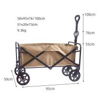 China Customizable Steel Folding Wagon Cart 100KG Load Capacity Detachable Double Oxford Cloth Outdoor Trolley for sale
