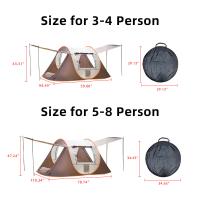China 8 Person Instant Pop Up Camping Tent with Vestibule Mosquito Protection 190T Polyester for sale