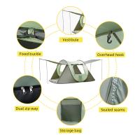 China 8 Person Instant Pop Up Camping Tent with Vestibule Mosquito Protection 190T Polyester for sale